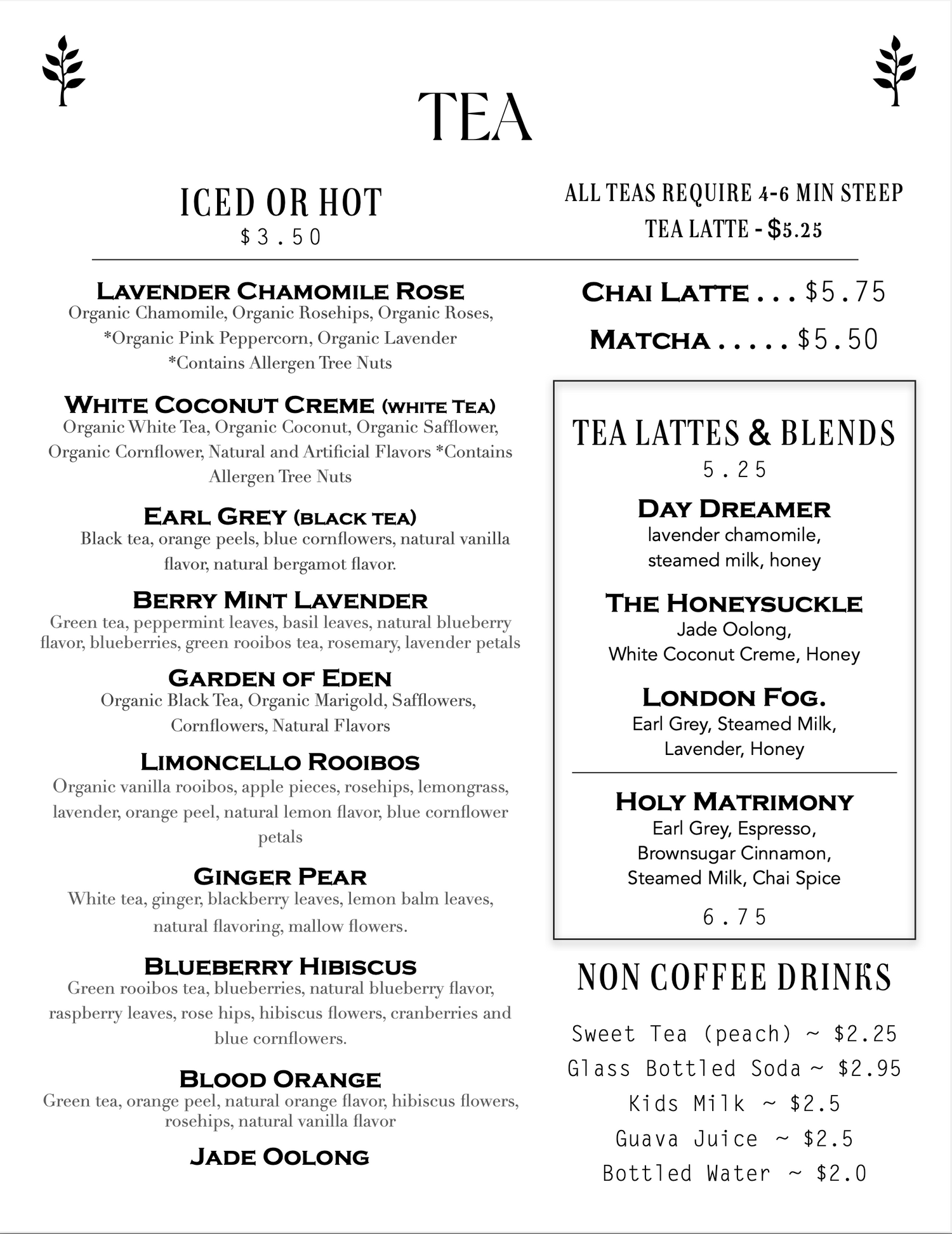 MENU – Family Grounds Coffee Co.