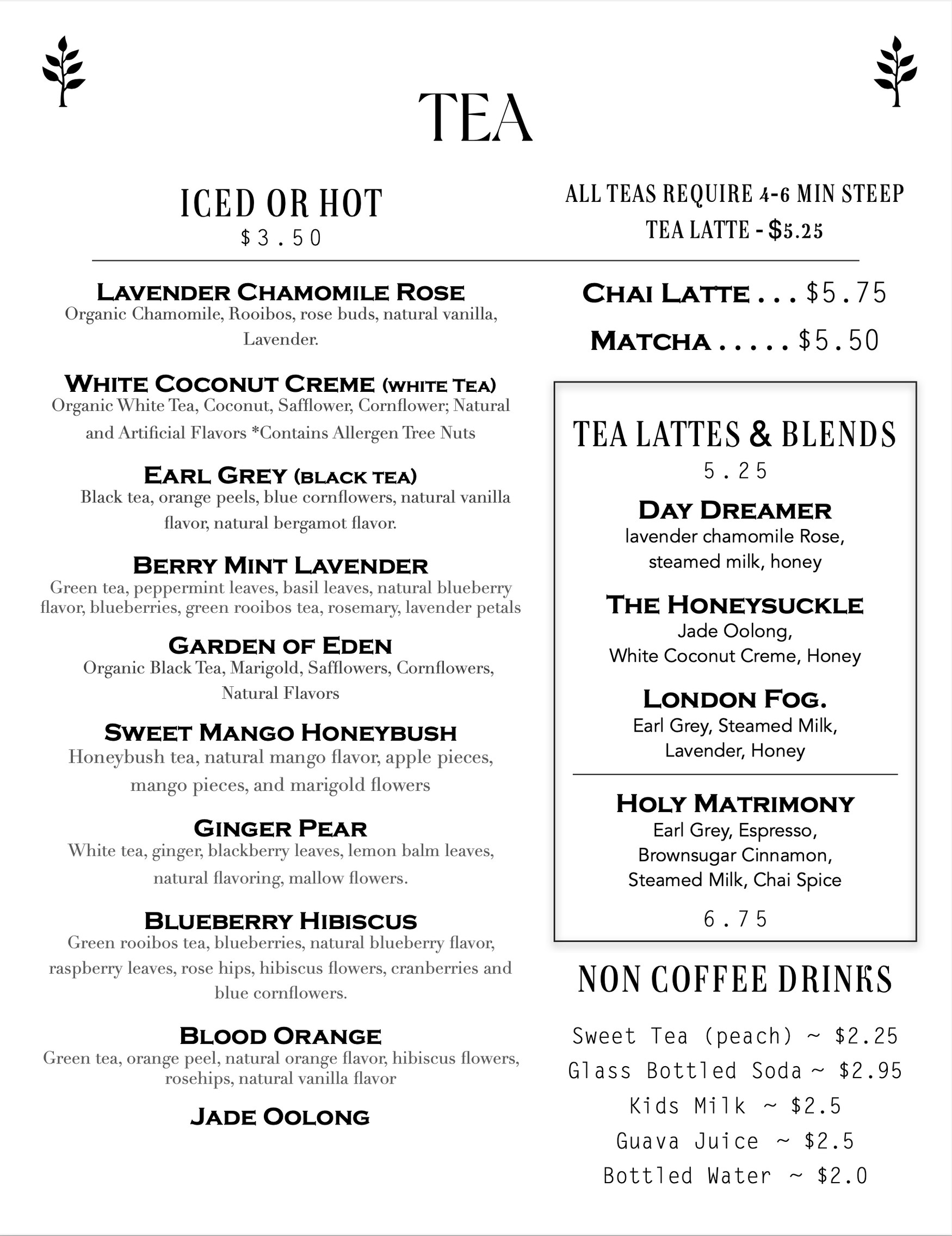 MENU – Family Grounds Coffee Co.
