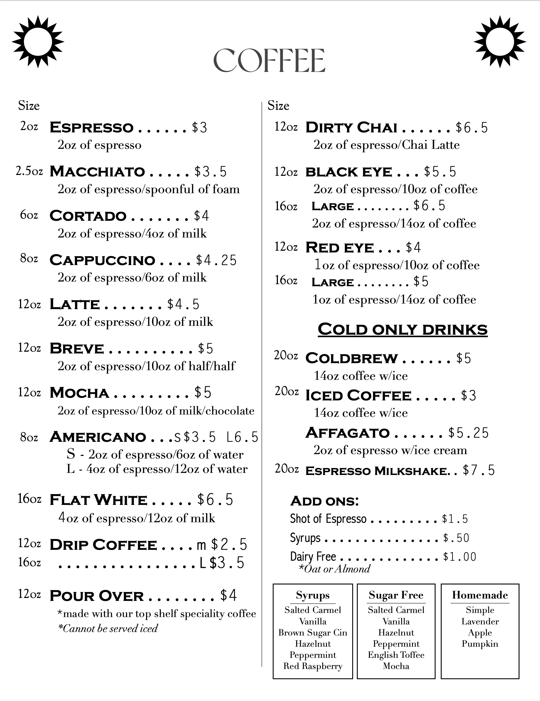 MENU – Family Grounds Coffee Co.