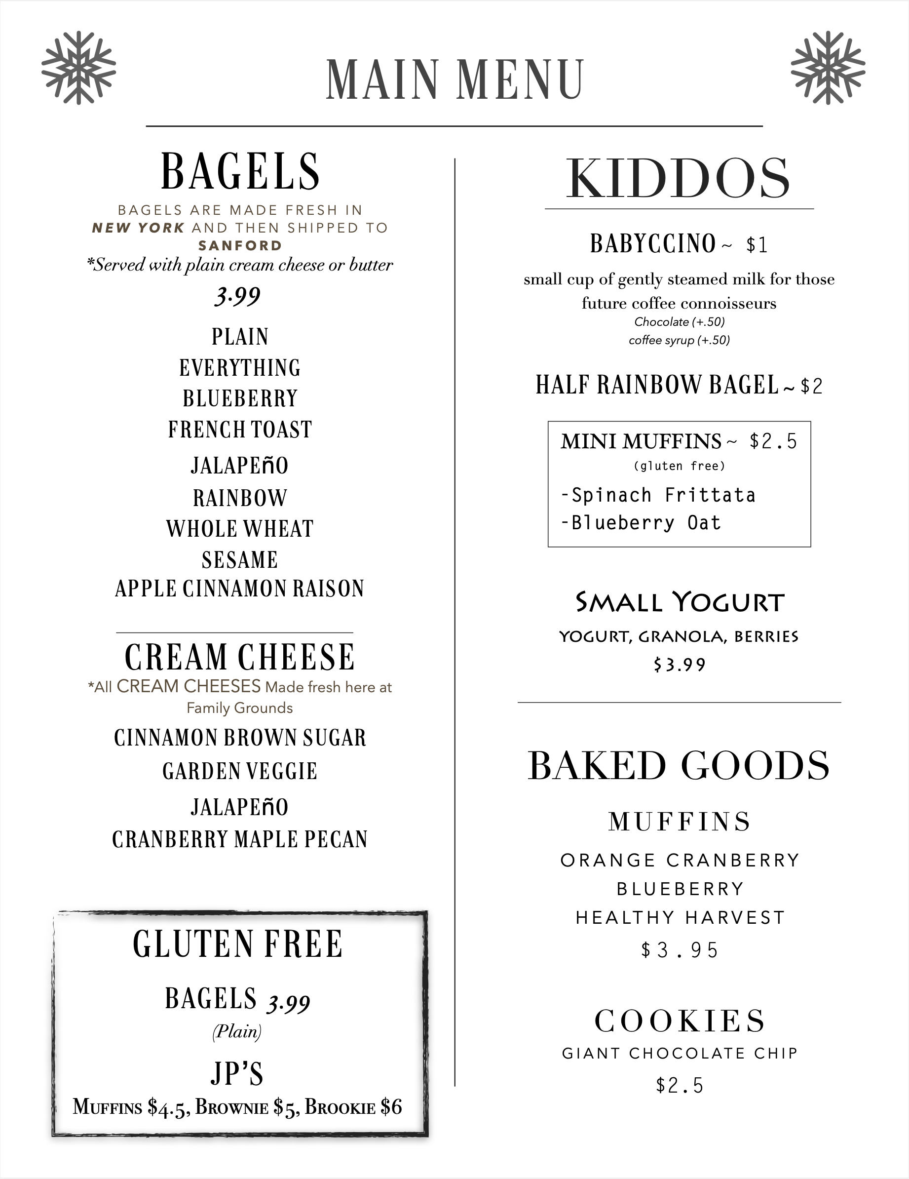 MENU – Family Grounds Coffee Co.